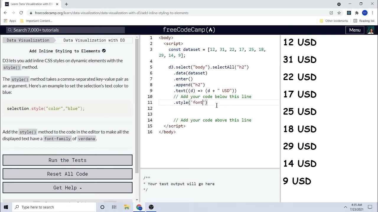 Add Inline Styling To Elements Freecodecamp Youtube