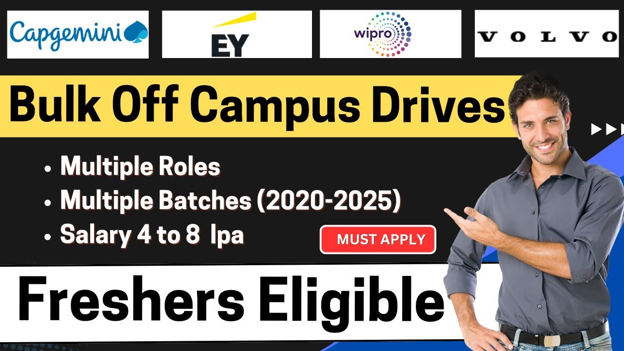 🔥Wipro, Capgemini, EY, Volvo Off Campus Drives | Any graduate can apply ...