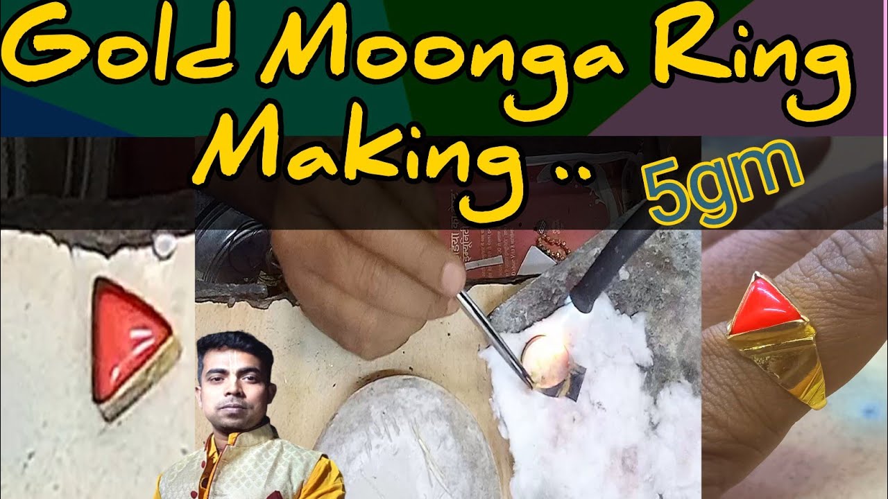 22kt Triangular Moonga Ring 💍 Making | How to made Gold Moonga Ring ...