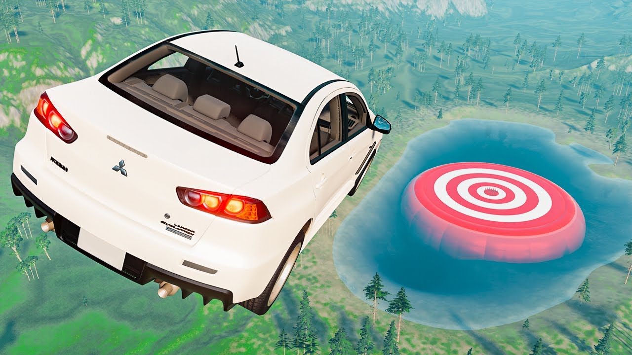 Big Ramp Car Jumps! Descent without brakes! Extreme descent #2 - BeamNG ...