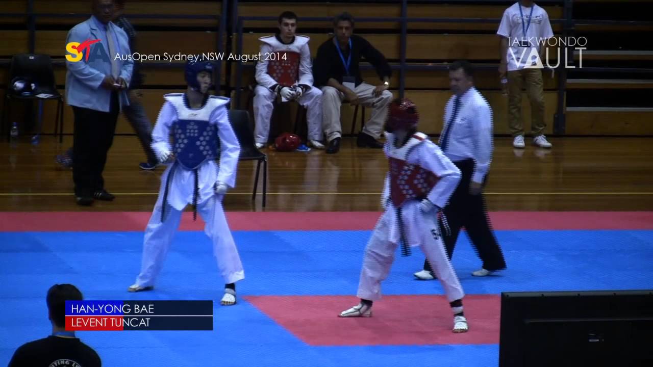 Taekwondo AusOpen 2014 58kg Levent Tuncat Vs Han Yong Bae - YouTube