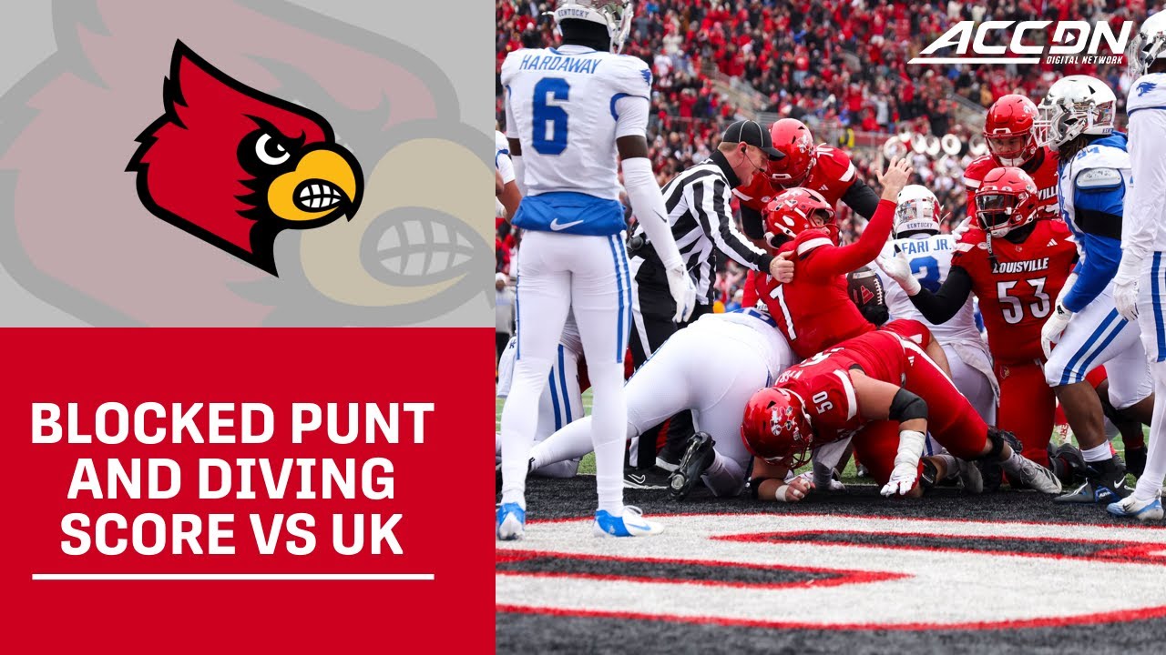 Louisville DL Eric Hazzard Blocks Punt and Shifts Momentum - YouTube