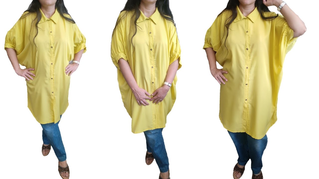 New Style Baggy Shirt / Top Design Cutting And Stitching Ladies Shirt ...