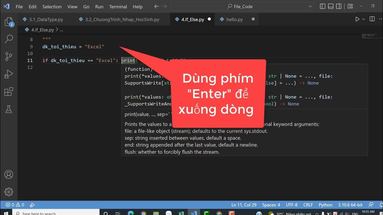 Hướng dẫn 4.1: Câu lệnh có điều kiện trong Python (If...else) - YouTube
