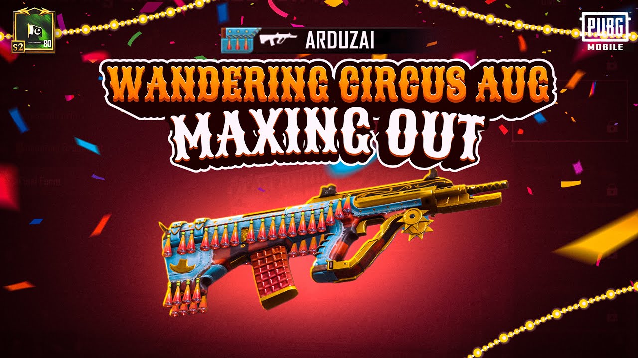 First Upgraded AUG Skin in Pubg Mobile | AUG Wandering Circus Maxed ...