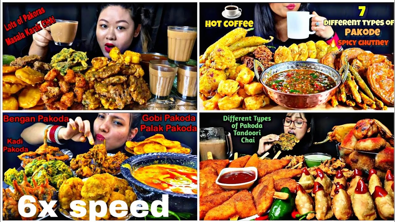 Different types of pakoda Compilations || 6x speed eating || #pakoda ...