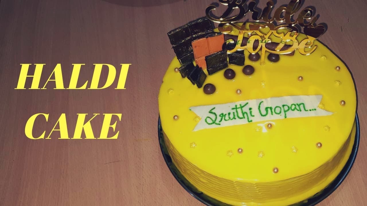 Haldi cake||Wedding cake||Bride to Be cake Recipe in Malayalam - YouTube