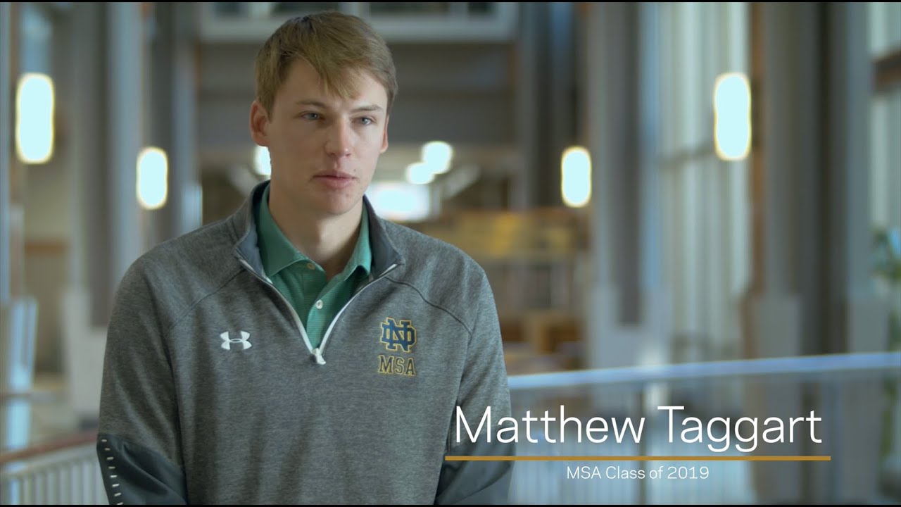 Notre Dame Master of Science in Accountancy (MSA): Matthew Taggart’s ...