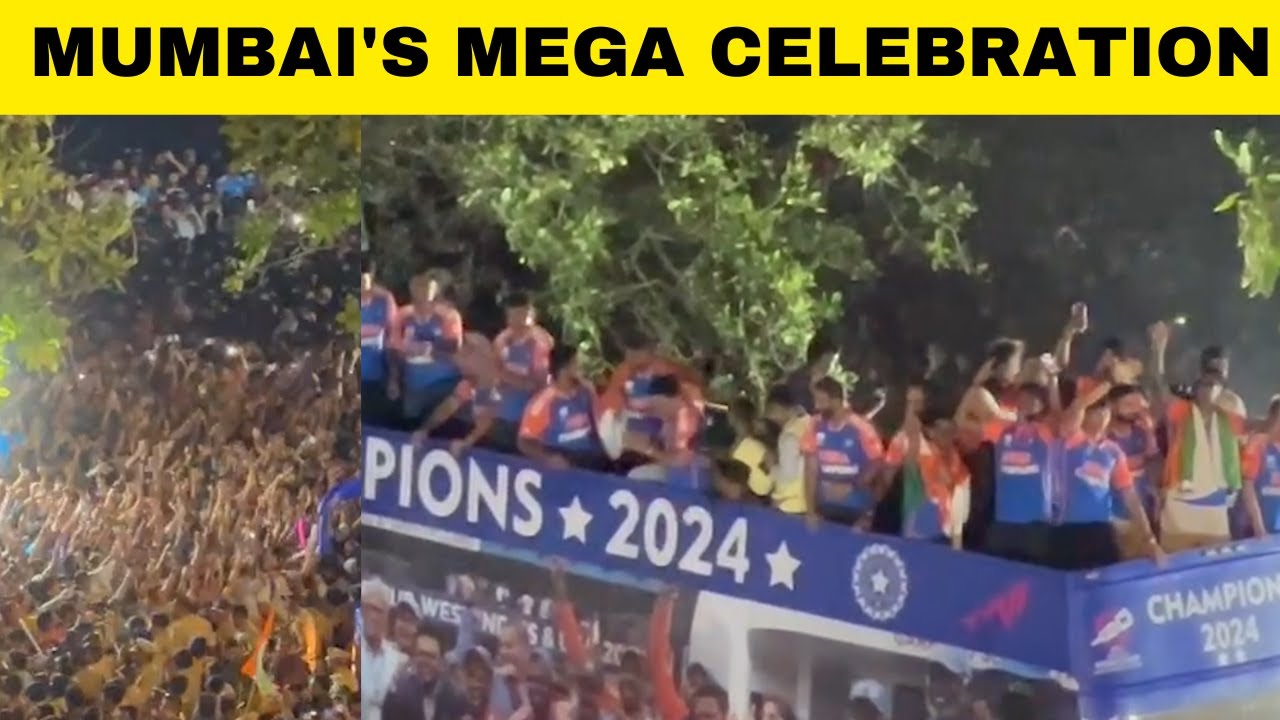 Massive gathering of fans greet India at Open Bus victory parade ...