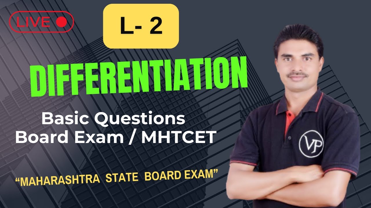 L-2 | Basics Of Differentiations | Maha State Board | Examples on Rule ...