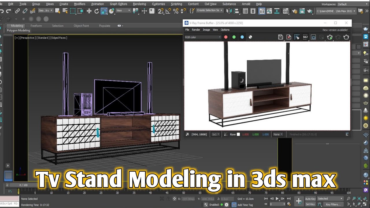concept of 3d furniture modelling tv cabinet in 3ds max|#3dsmax # ...