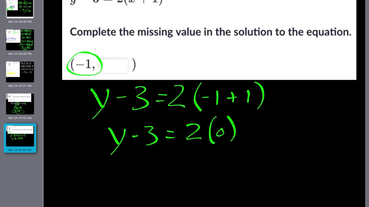 Complete the missing value in the solution to the equation 2 - YouTube