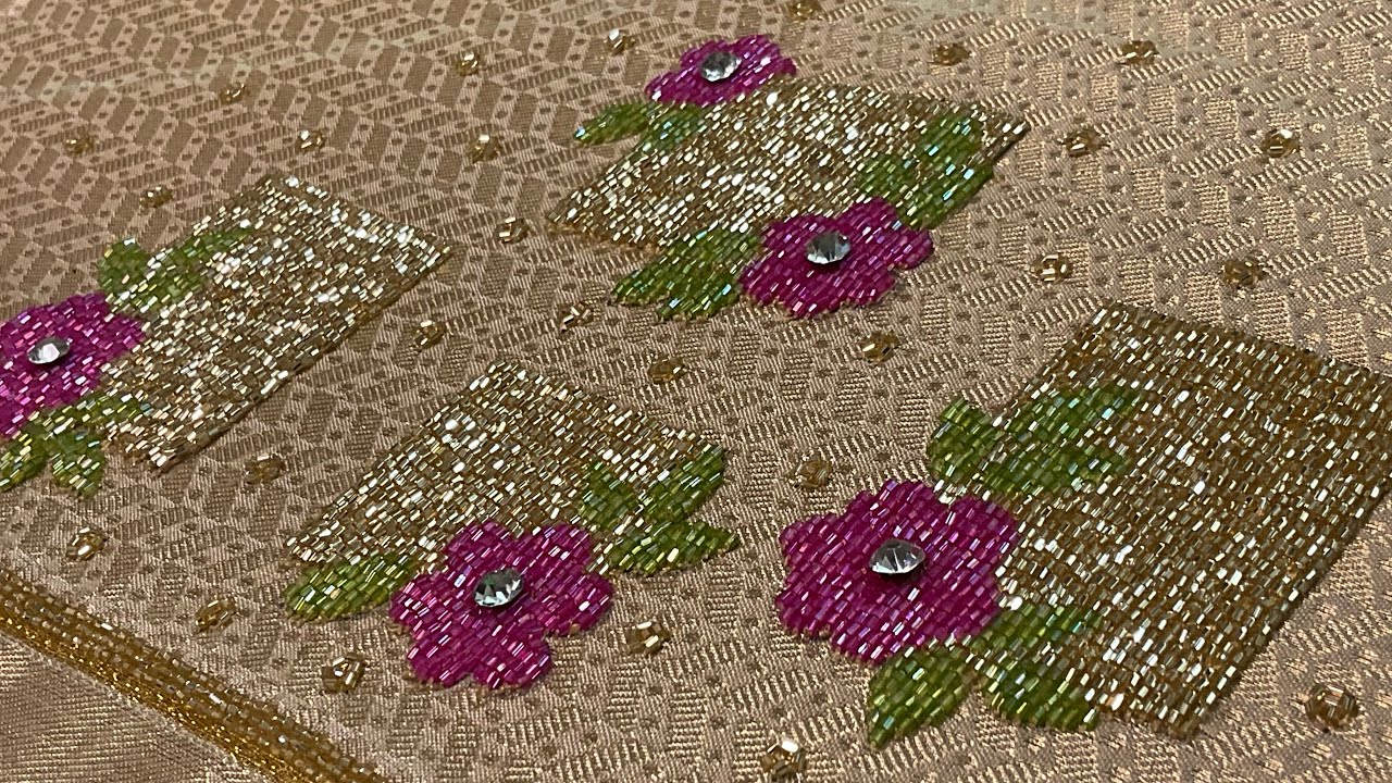 Cutdana bead embroidery in different style - YouTube