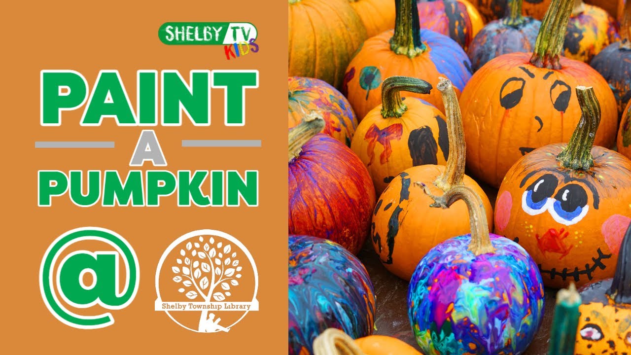 Paint a pumpkin at the Shelby Township Library - YouTube