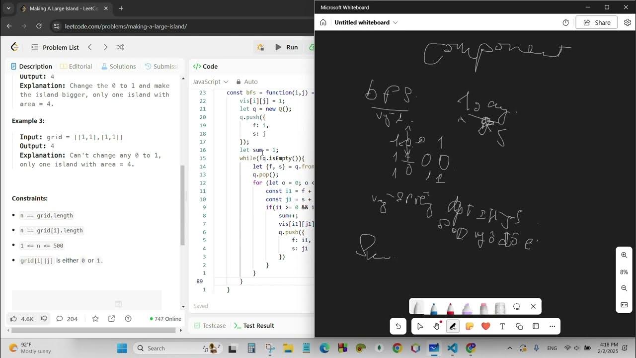 Leetcode_journey: 827. Making A Large Island - YouTube