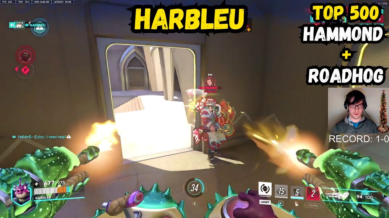 HARBLEU TOP 500 ROADHOG + WRECKING BALL GAMEPLAY - NUMBANI - OVERWATCH ...
