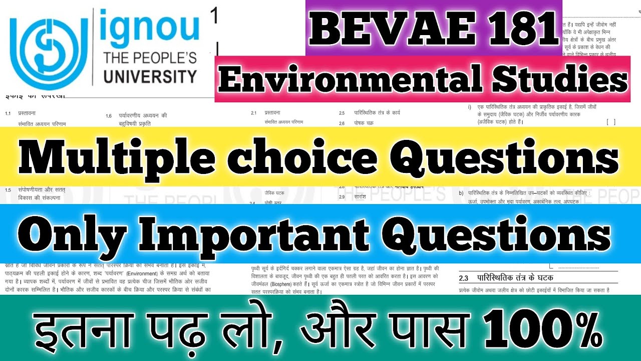 BEVAE 181 Important Questions BEVAE 181 multiple choice question BEVAE ...