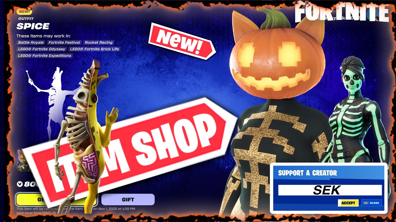 NEW SPICE Skin in Fortnite Item Shop! 🎃 (October 29, 2025 ...