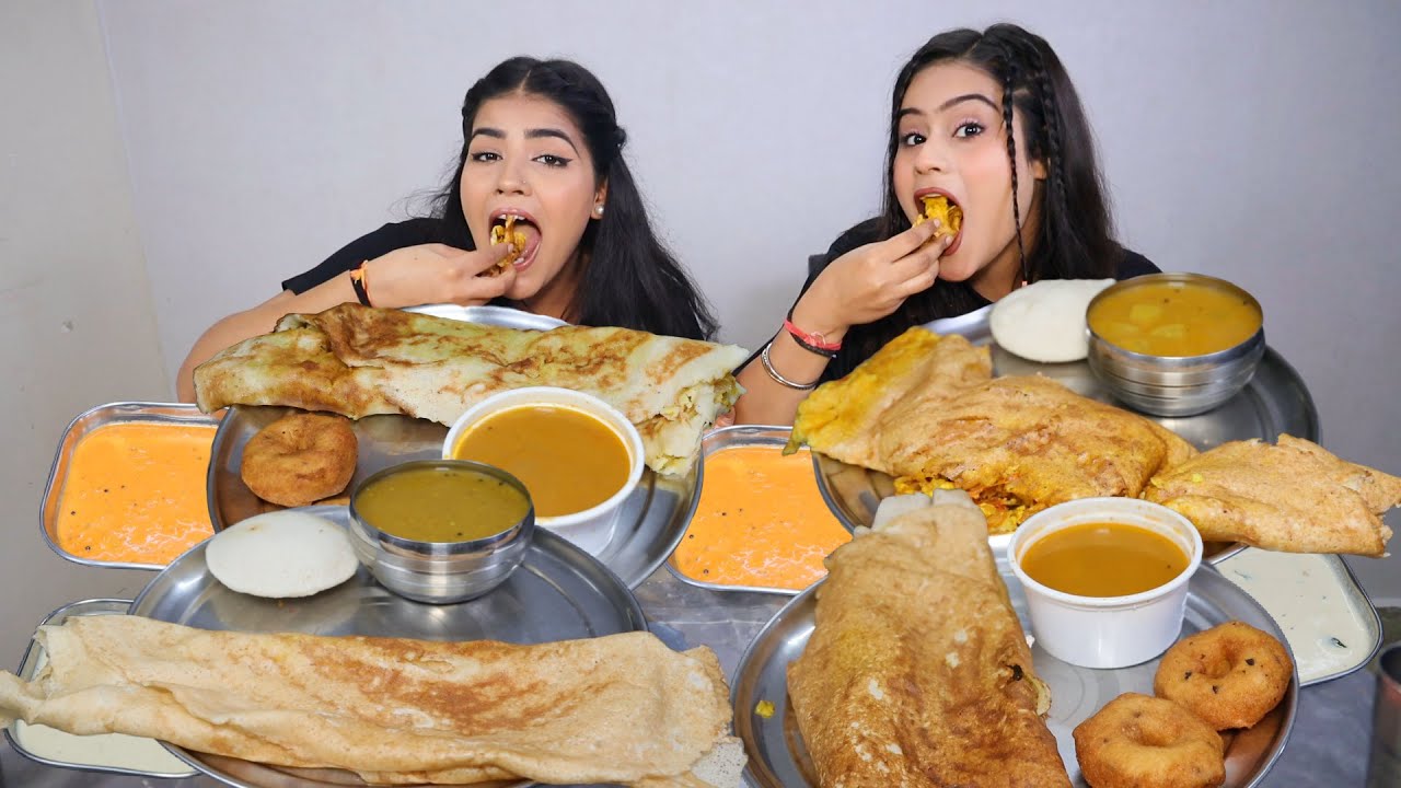 Masala Dosa, Paneer Dosa, Plain Dosa, Vada and Idli Eating Challenge ...