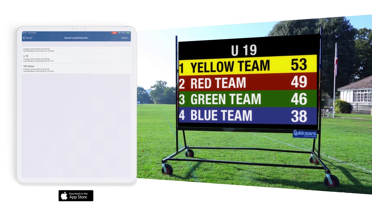 Quickscore SMART Scoreboards - QS Leaderboard App Promo Video - YouTube