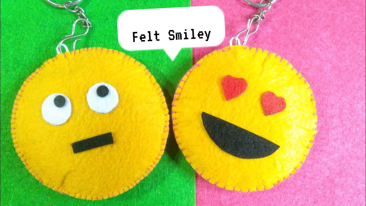 How to make smileys with felt sheet | Felt smileys | felt craft for ...