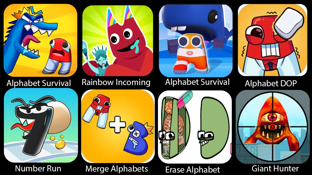 Rainbow Incoming,Erase Alphabet,Alphabet Survival,Giant Hunter,Merge ...