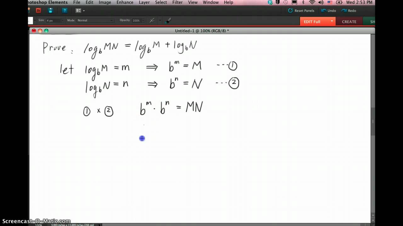 Prove Logarithm Property Product Rule YouTube