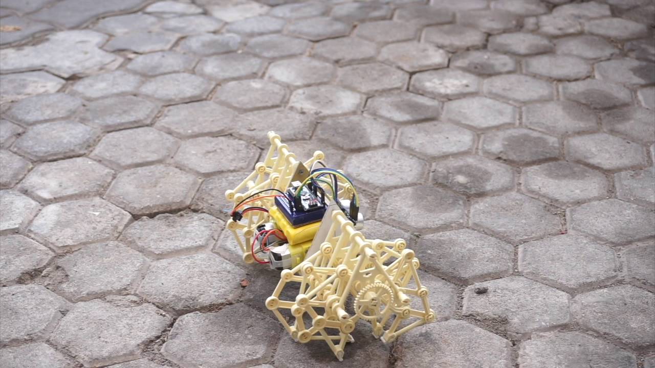 ROKI, Mini strandbeest walking robot powered by arduino - YouTube