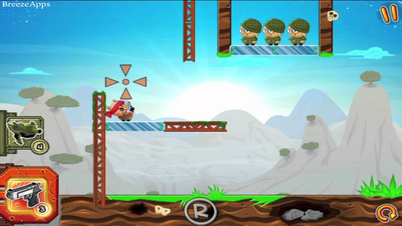 Hambo Pig of War level 25 Walkthrough Gameplay (Gold Medal 1-25 ...