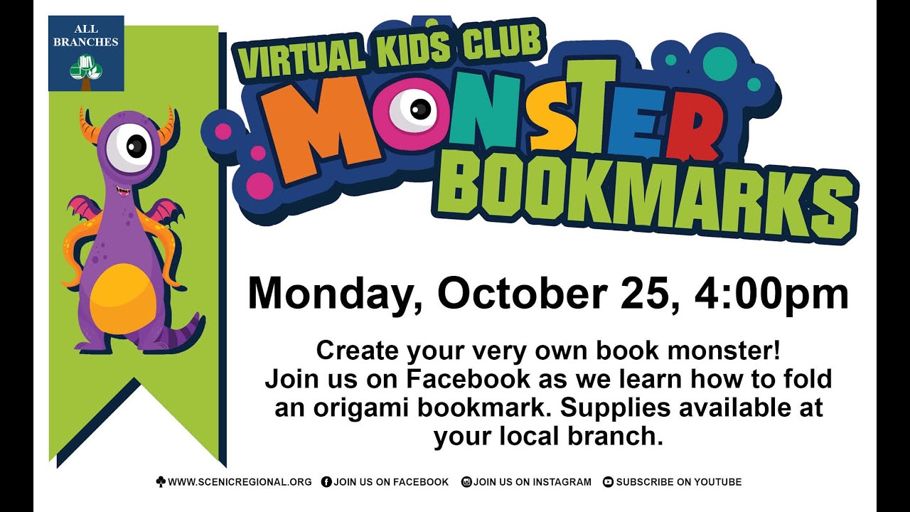 Kids Club - Monster Bookmarks - YouTube
