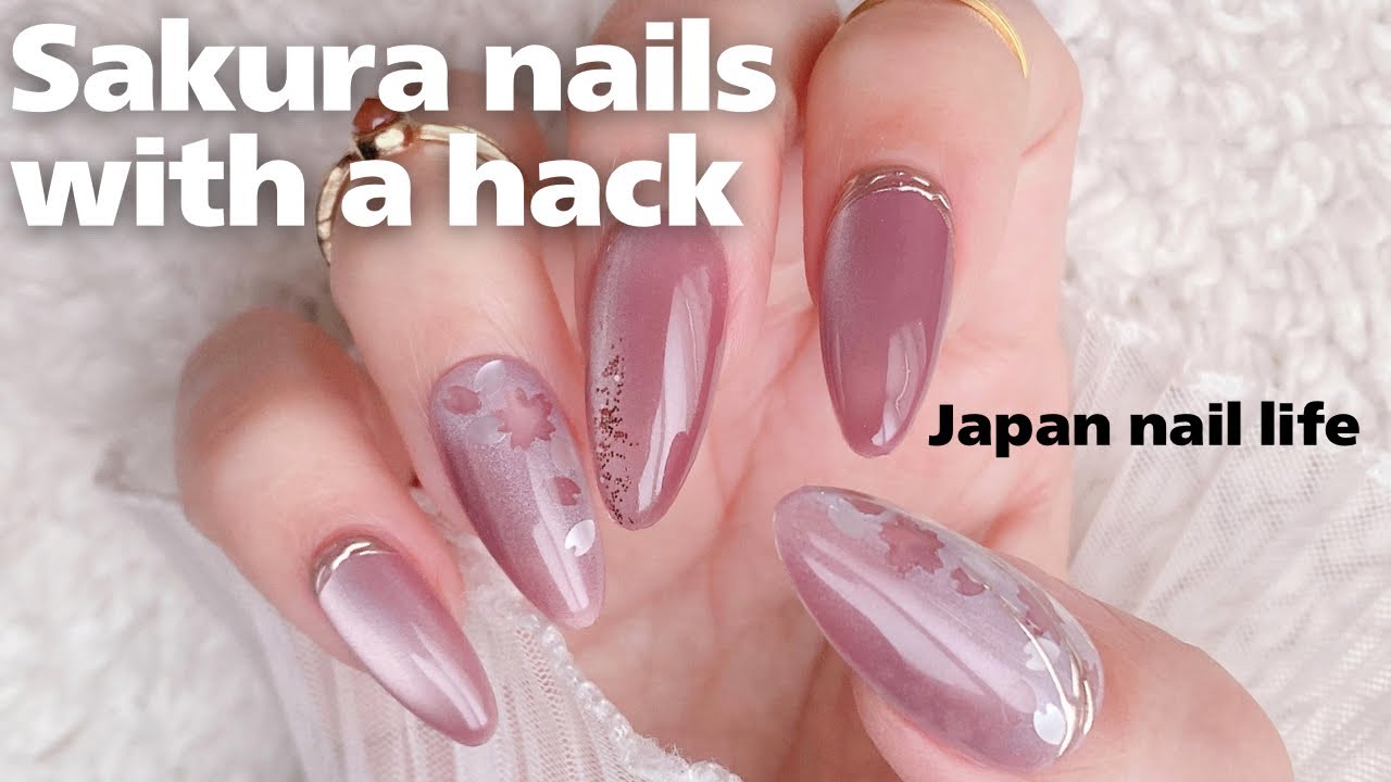 Sakura nails with hack. Japan nail life - YouTube