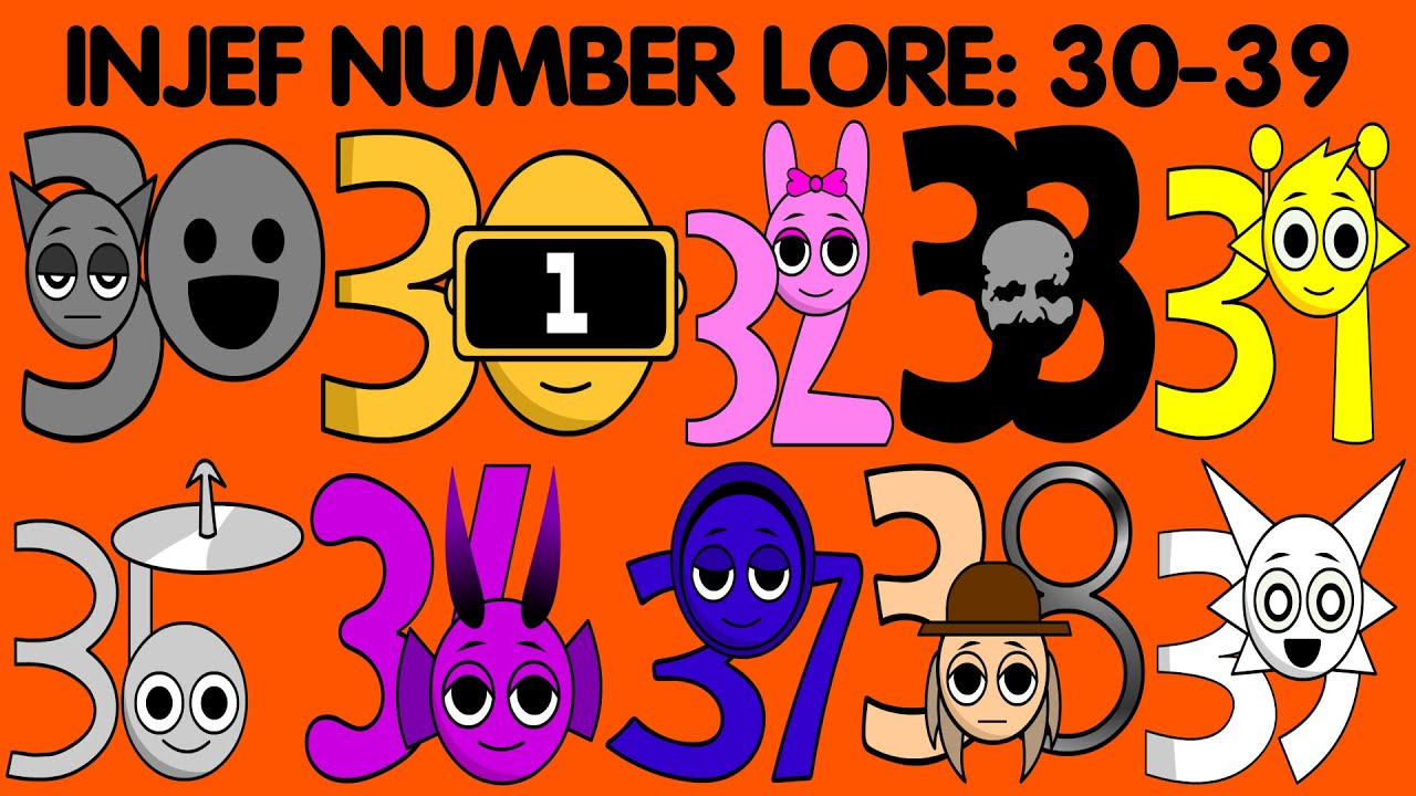 인제프 넘버로어 INJEF Number Lore (30 - 39)│Alphabet Lore Sprunki meme - YouTube