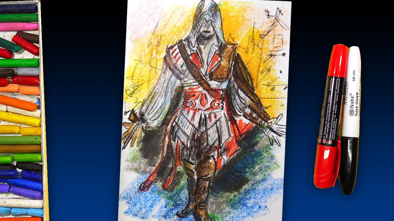 How to draw Assassin from Assassin's Creed - YouTube