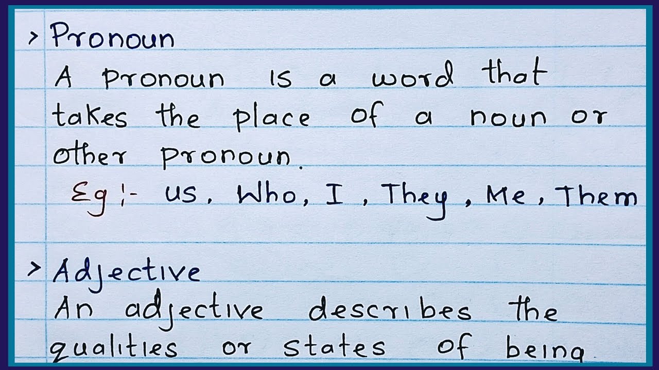 Parts of speech | Noun | Verb | Adjective | Adverb | Preposition ...