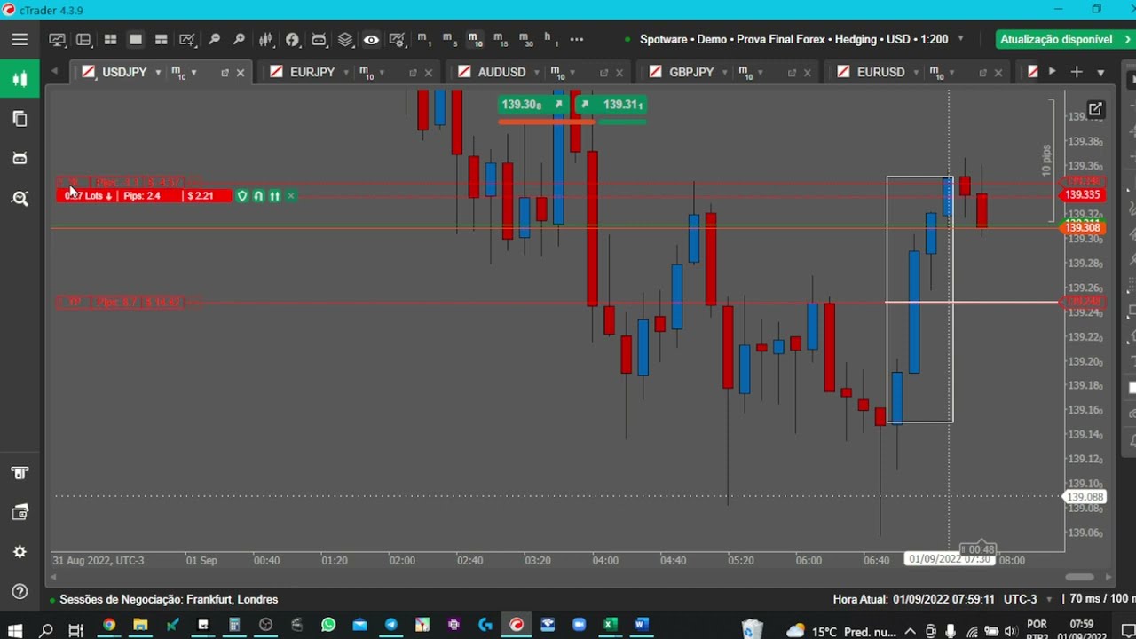 USDJPY 01 09 22 Operação em FOREX (Gain) Meta parcial - YouTube