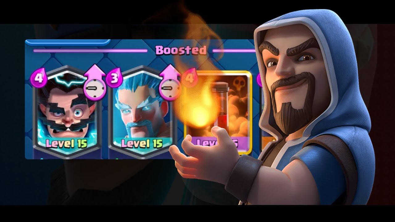 A seasonal card boost deck: Electro Wizard, Ice Wizard, Wizard, Poison ...