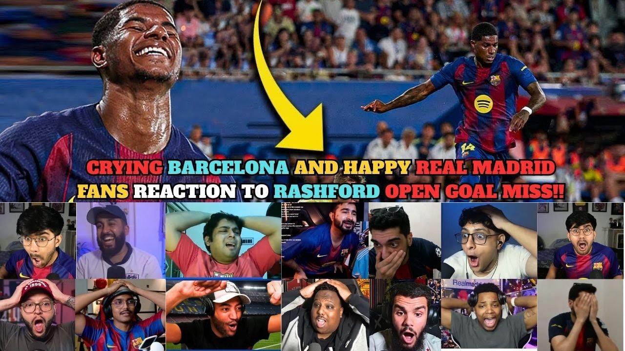 Crying BARCELONA fans and HAPPY REAL MADRID Fans Reaction to RASHFORD ...