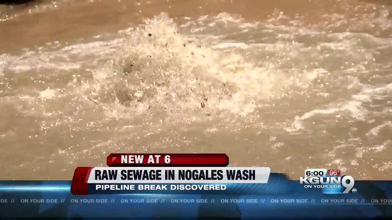 Untreated waste flowing into Nogales Wash following pipe breach - YouTube