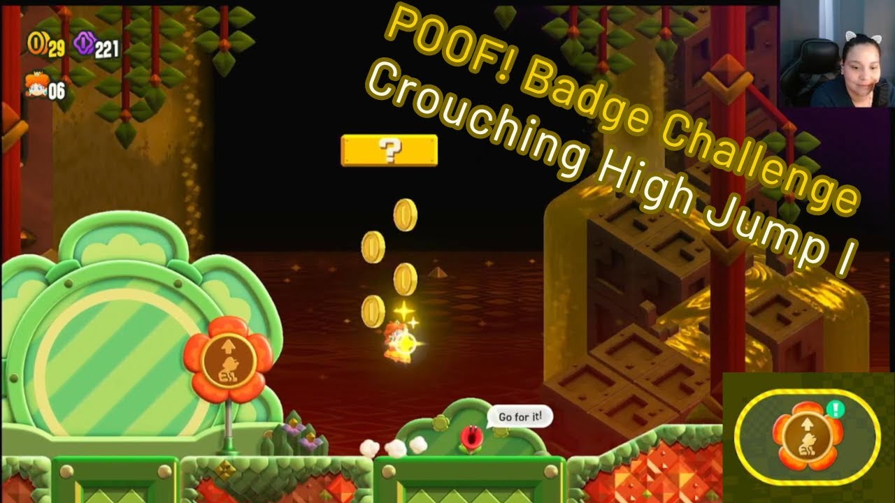 Super Mario Wonder: Poof Badge Challenge Crouching High Jump - YouTube