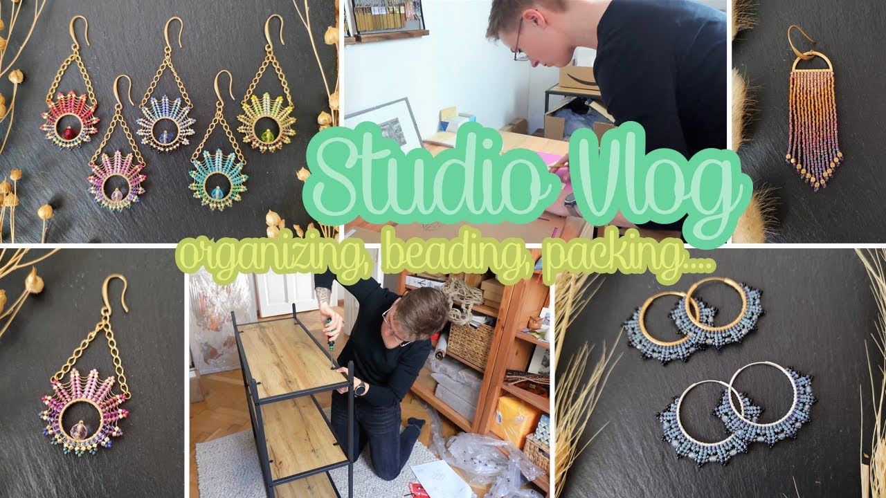 Studio Vlog #3 | organizing my studio, beading earrings and showing my ...