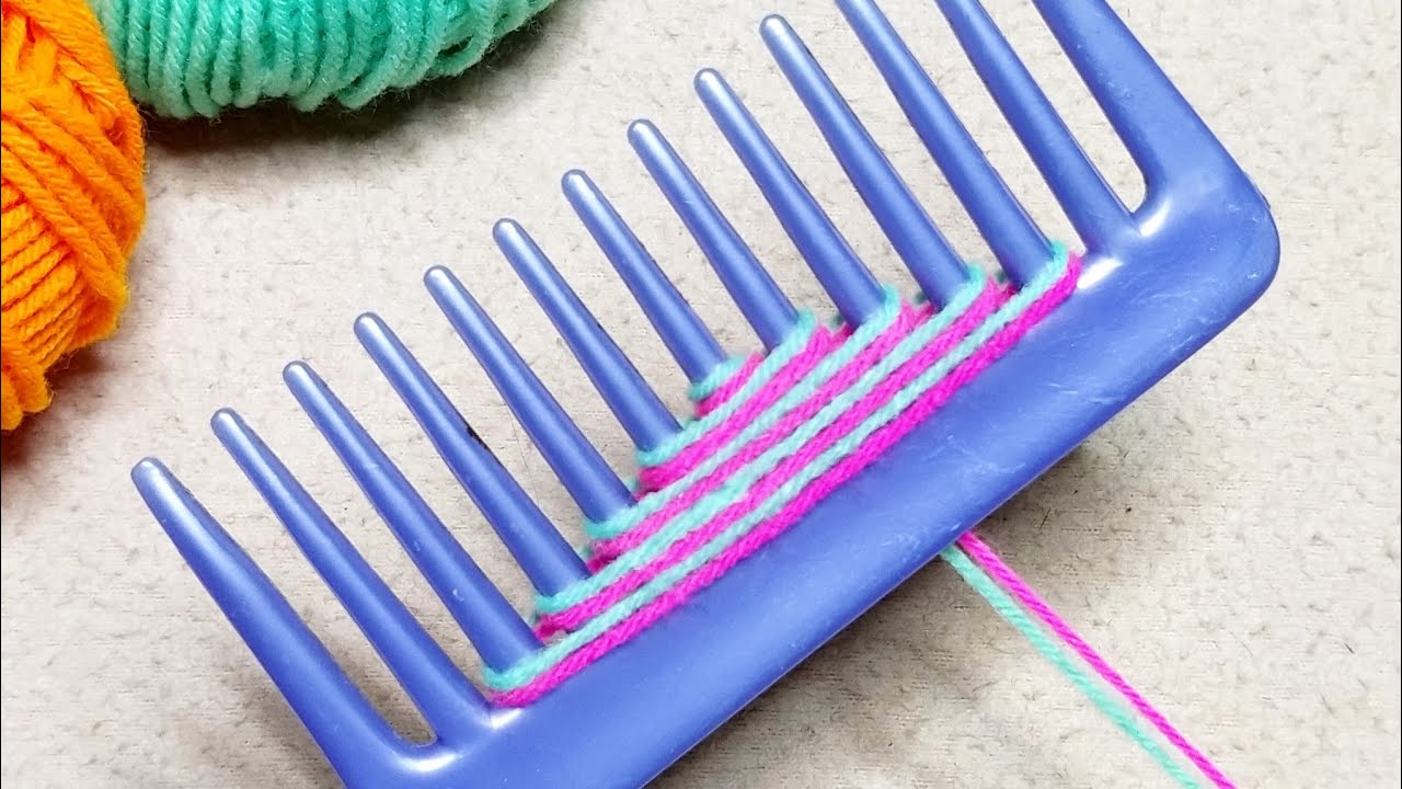 Amazing 2 Same Colour Woolen Yarn Flower making ideas with One Hair ...