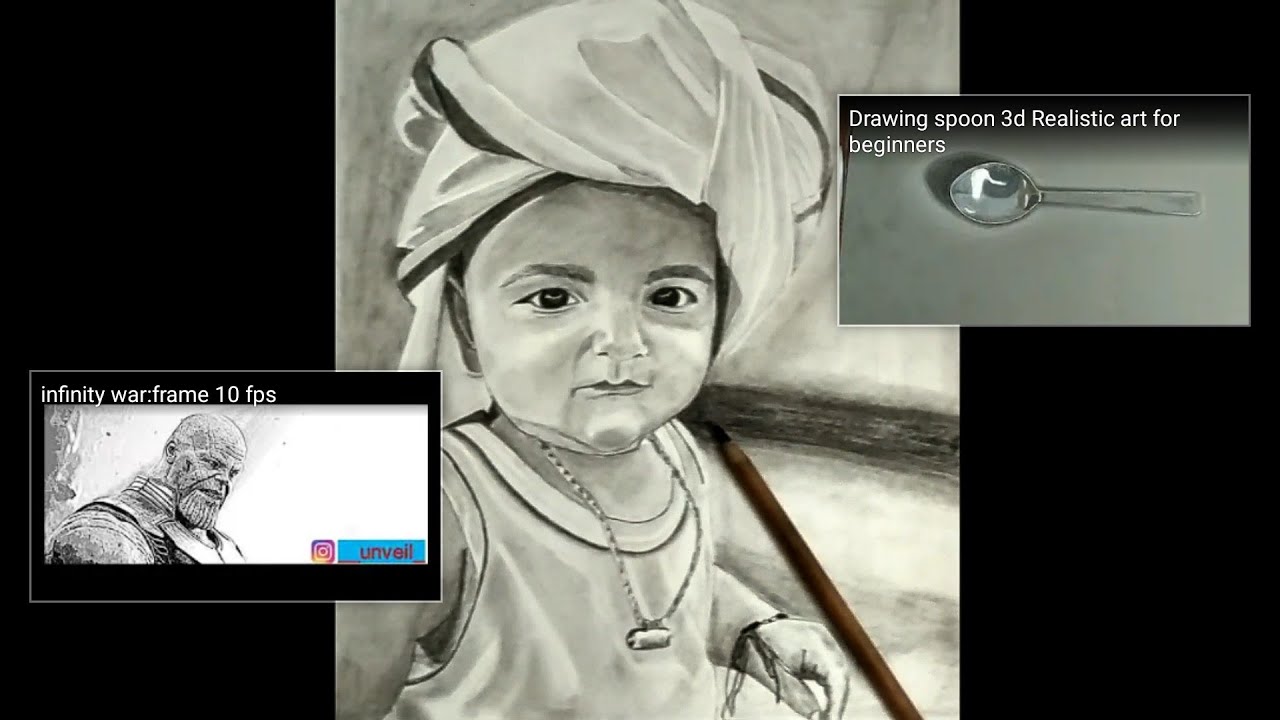 Drawing Baby(jatt) :Paid artwork - YouTube