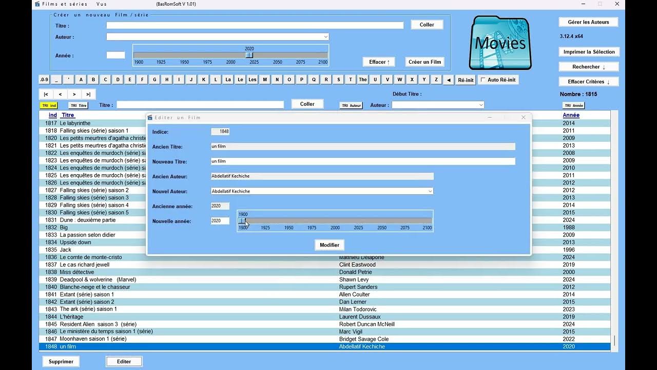 Seen Movies list managed with Python , SQLite and TKinter - YouTube