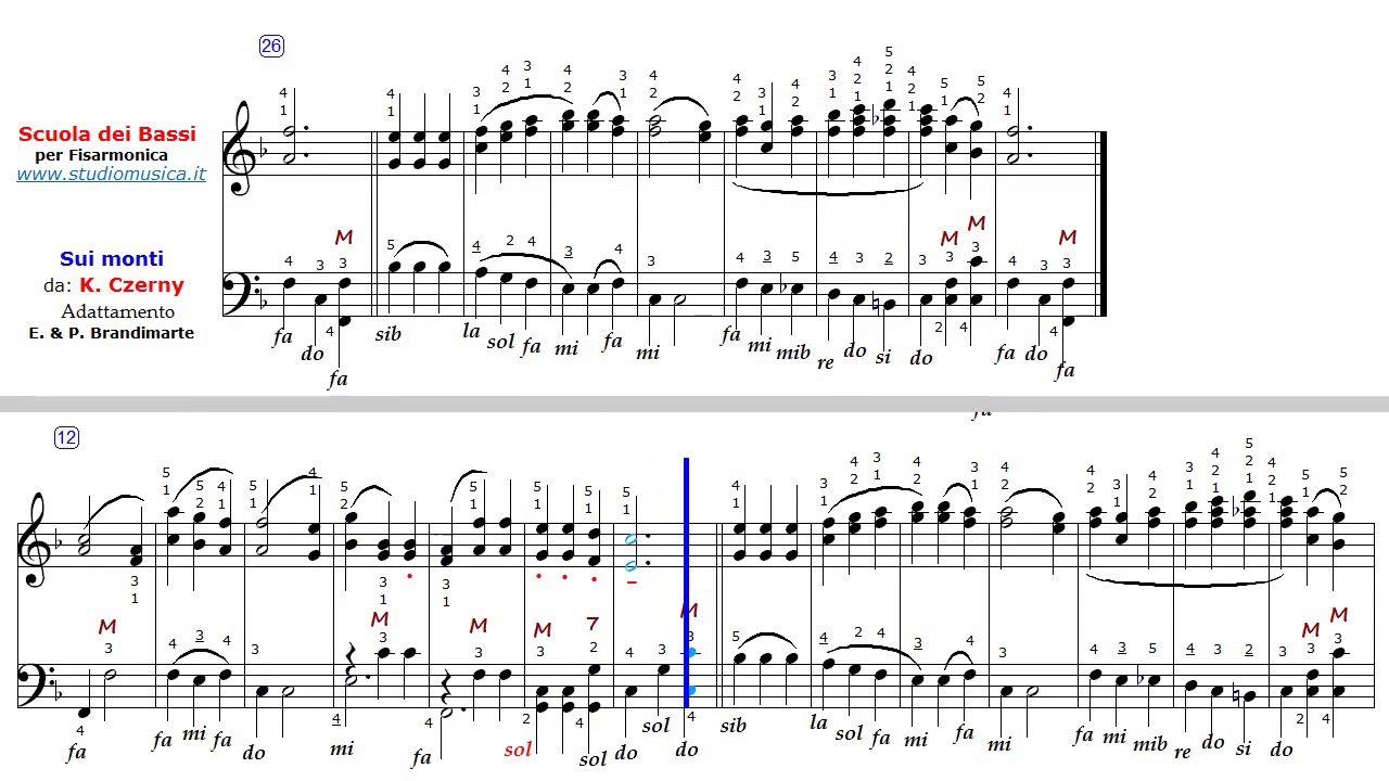 Sui Monti - da Karl-Czerny - Bassi Soli e accordi - completo - YouTube