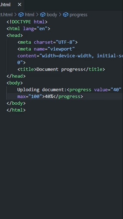 Progress Tag in Html | #youtubeshorts - YouTube