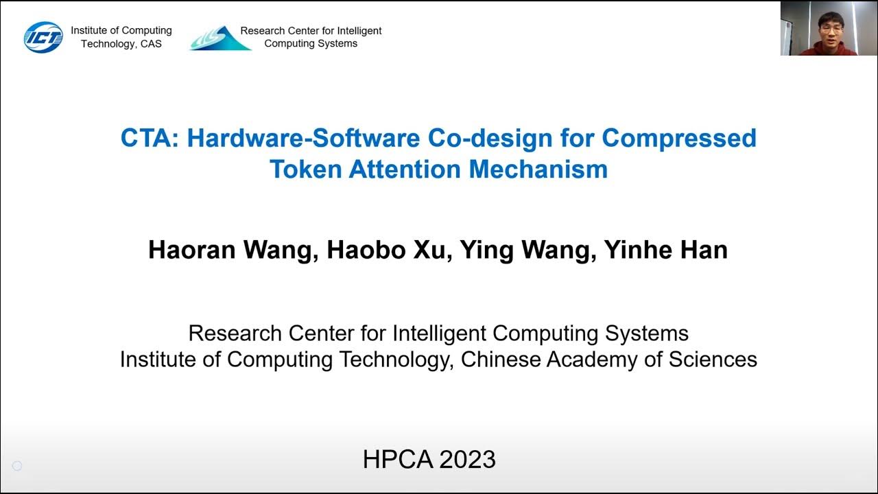 HPCA-2023 CTA: Hardware-Software Co-design for Compressed Token Attention Mechanism - YouTube