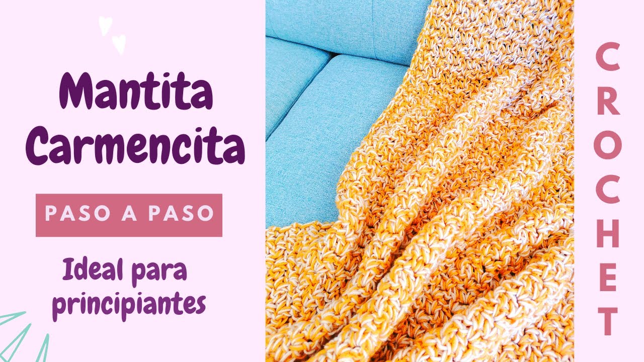 Como tejer una Manta Carmencita, tutorial para tejer una manta a ...