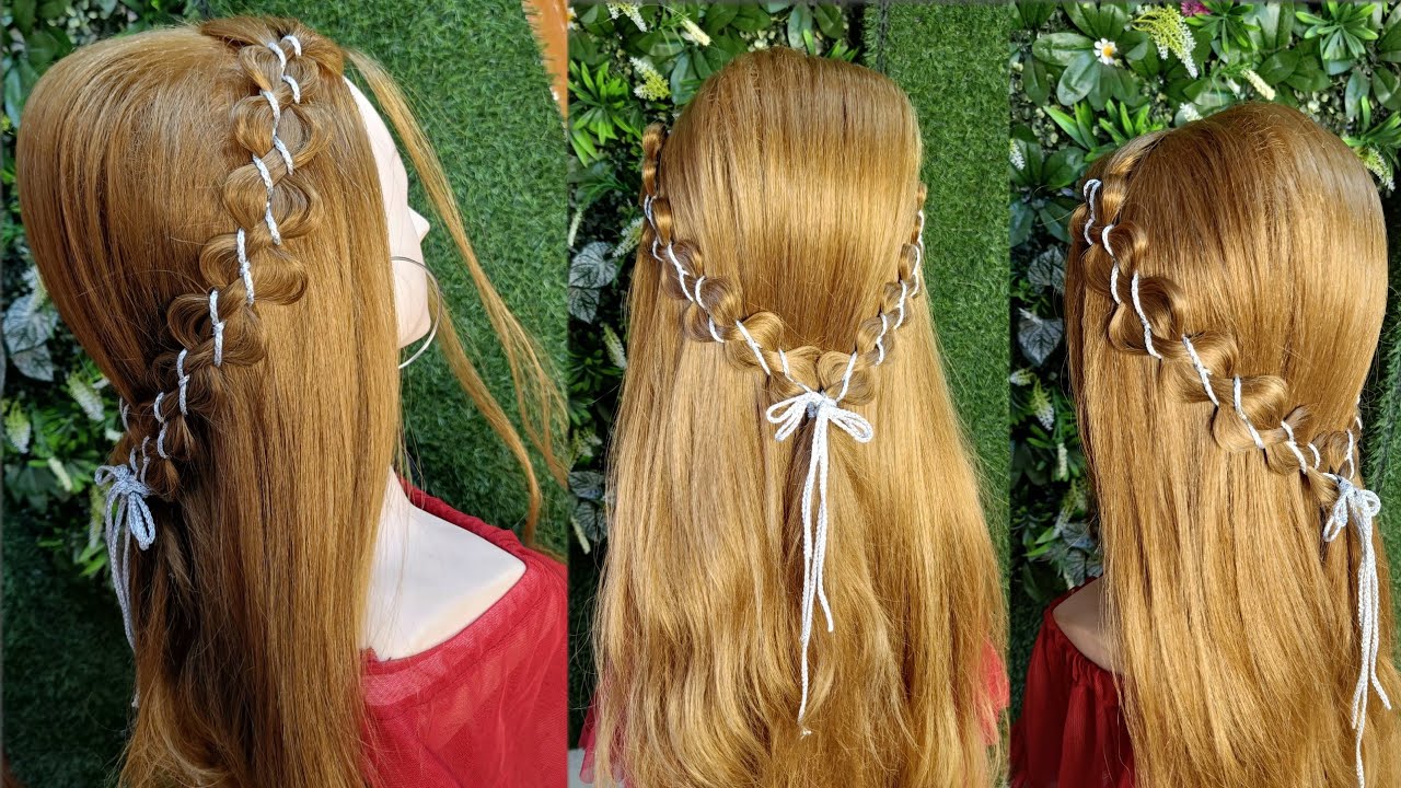 How to make lace braid / easy & simple lace hairstyle/ Beautiful ...