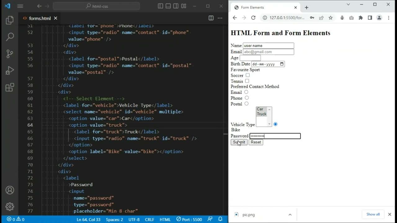 Fullstack Development HTML Forms and Tables part2 - YouTube