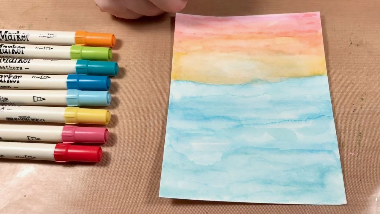 8. Watercolour Marker Background Technique - Inky Backgrounds - YouTube